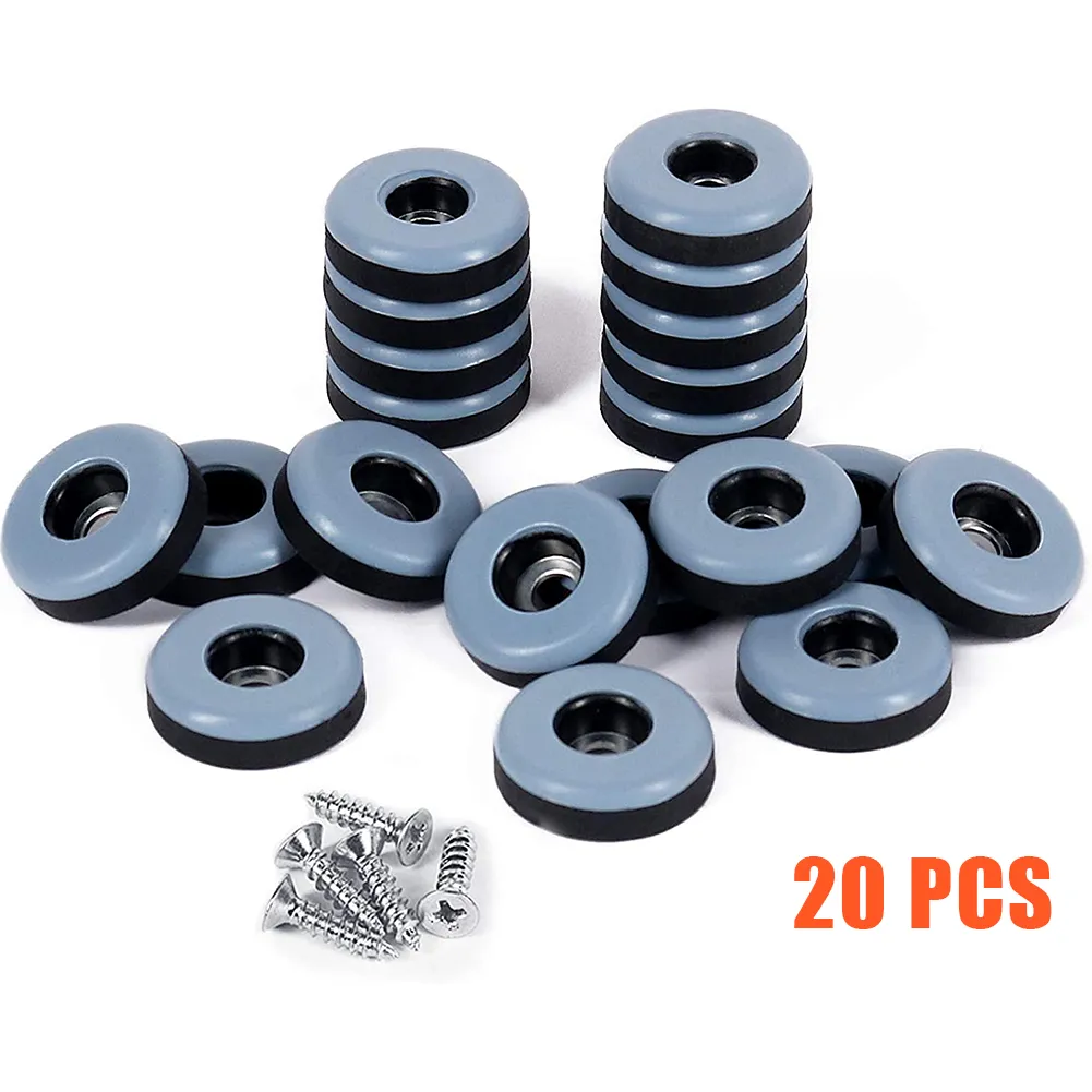 20 Pack Rubber Pads for Glass Table Tops: PTFE Furniture Gliders for ...