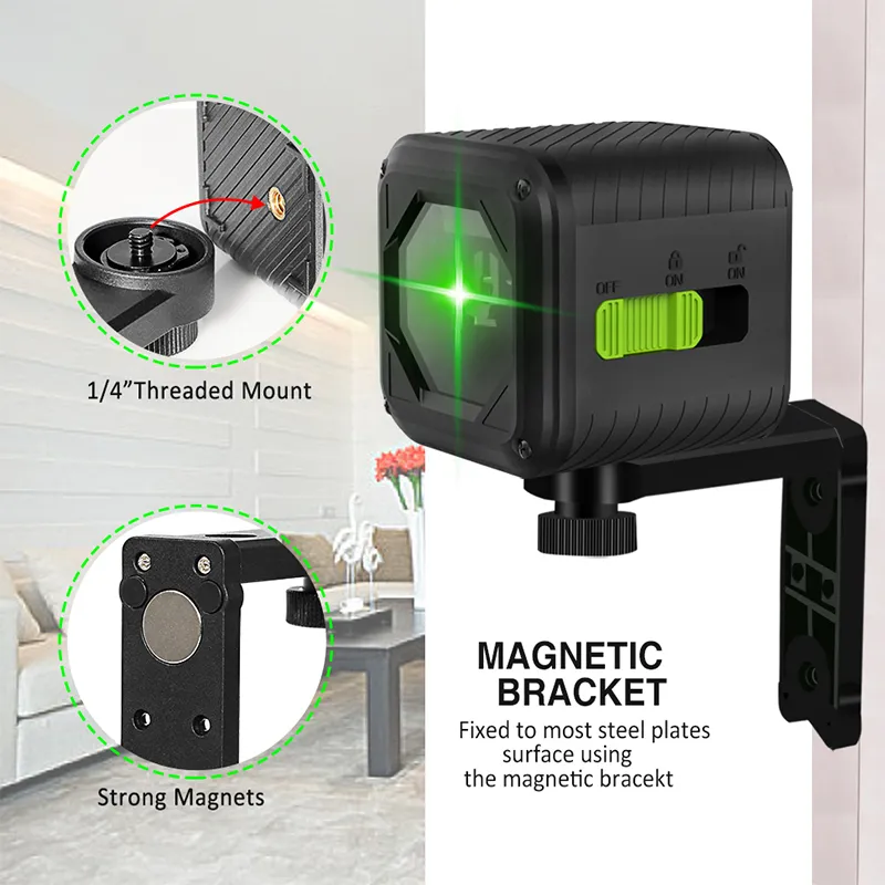 DHgate.com:Clubiona 2 Lines Laser Level with Base, Powerful Green & Red ...