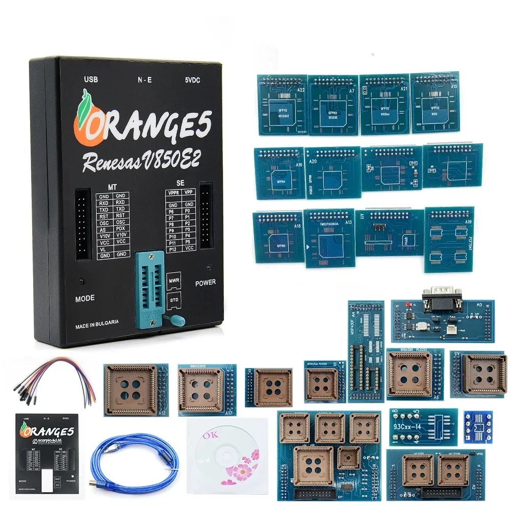 DHgate.com:2024 ORANGE5 Programmer Full Adapter Set with 1.42 Dongle for Pro ECU Chip Tuning ...