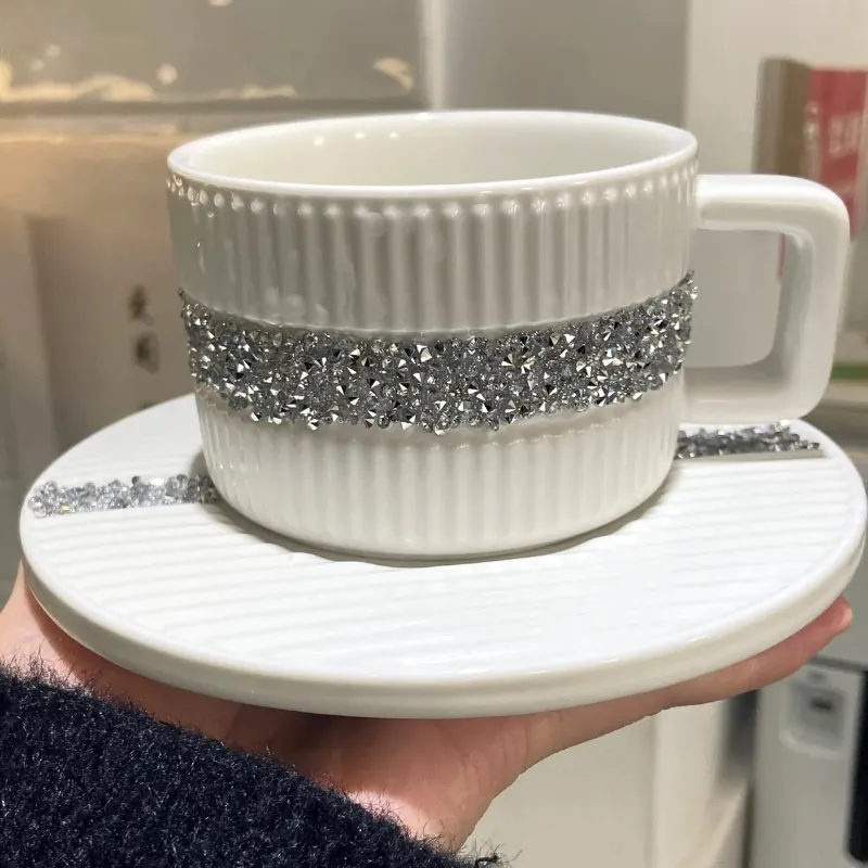 DHgate.com:Exclusive Diamond Ceramic Coffee Cup Set - Luxury Bling Tea ...