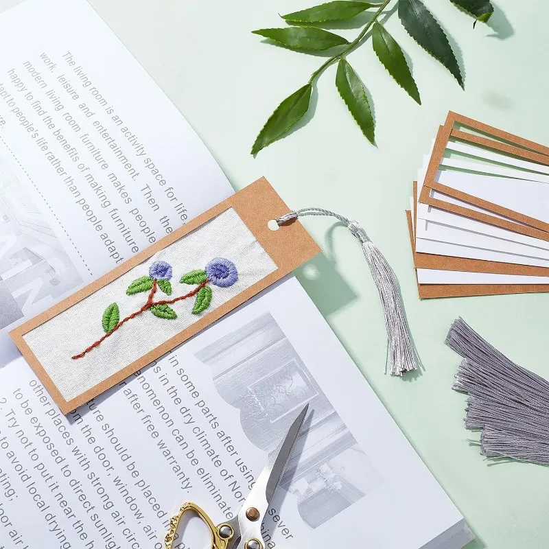 Embroidery Starter Kit Floral Bookmark: Stamped Embroidery DIY Kit for ...