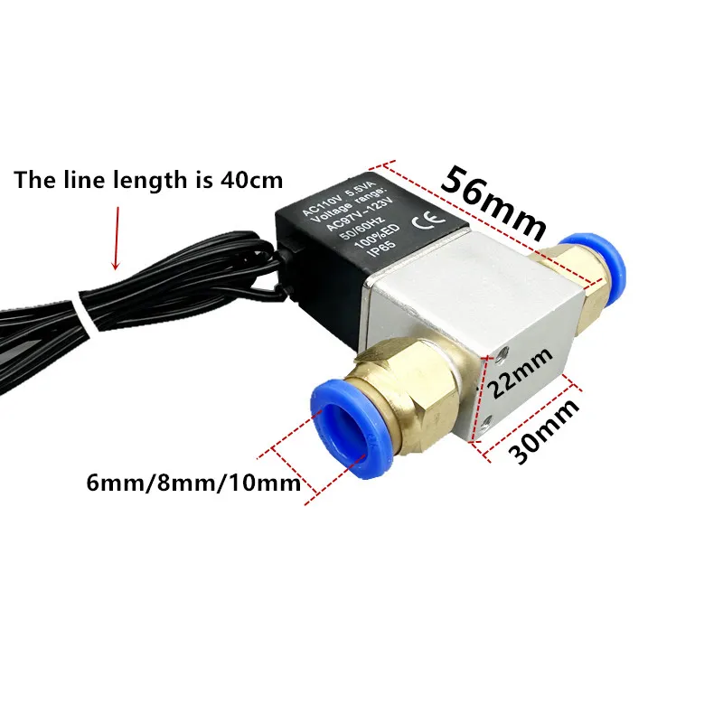 DHgate.com:2-Way Quick Connect Pneumatic Solenoid Valve, Normally Closed, 12V/24V/110V/220V, 1/4 ...