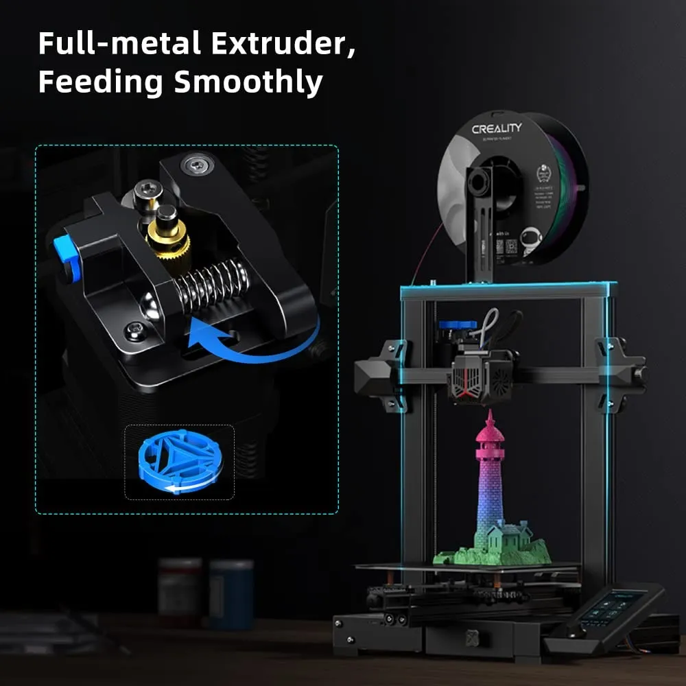 Precision 3D Printer With Auto Bed Leveling, Full Metal Extruder & PC ...