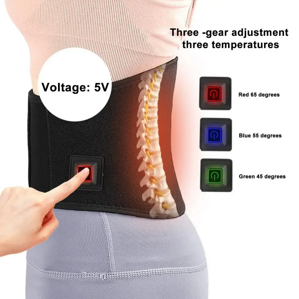 Electric Heating Lumbar Support Waist Belt Pad For Lower Back Pain ...