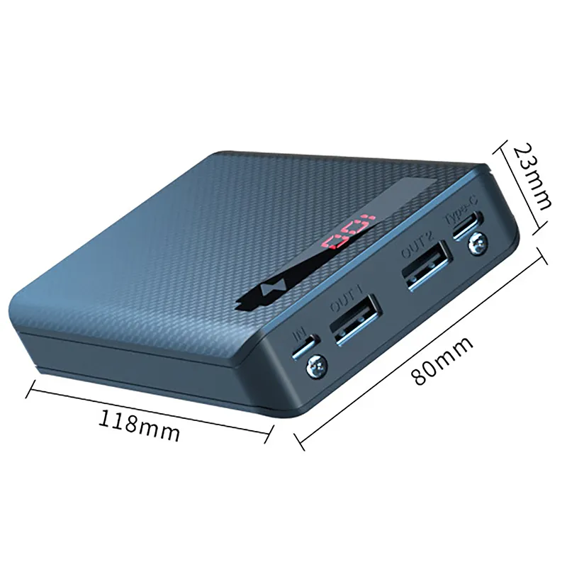 DIY50000mAh Portable Charger Case, Detachable 5x 18650 Battery Storage ...