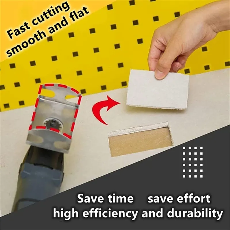 Drywall Outlet Cutout Tool: 2-Piece Square Slot Cutter with Oscillating ...
