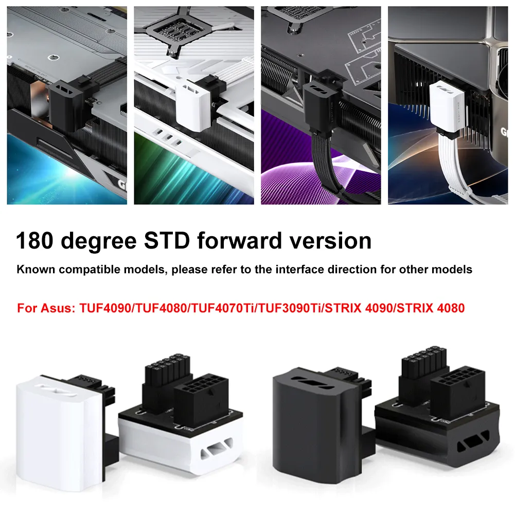 600W ATX3.0 GPU Power Supply Adapter, 180° GPU Power Cable for RTX 4090 ...