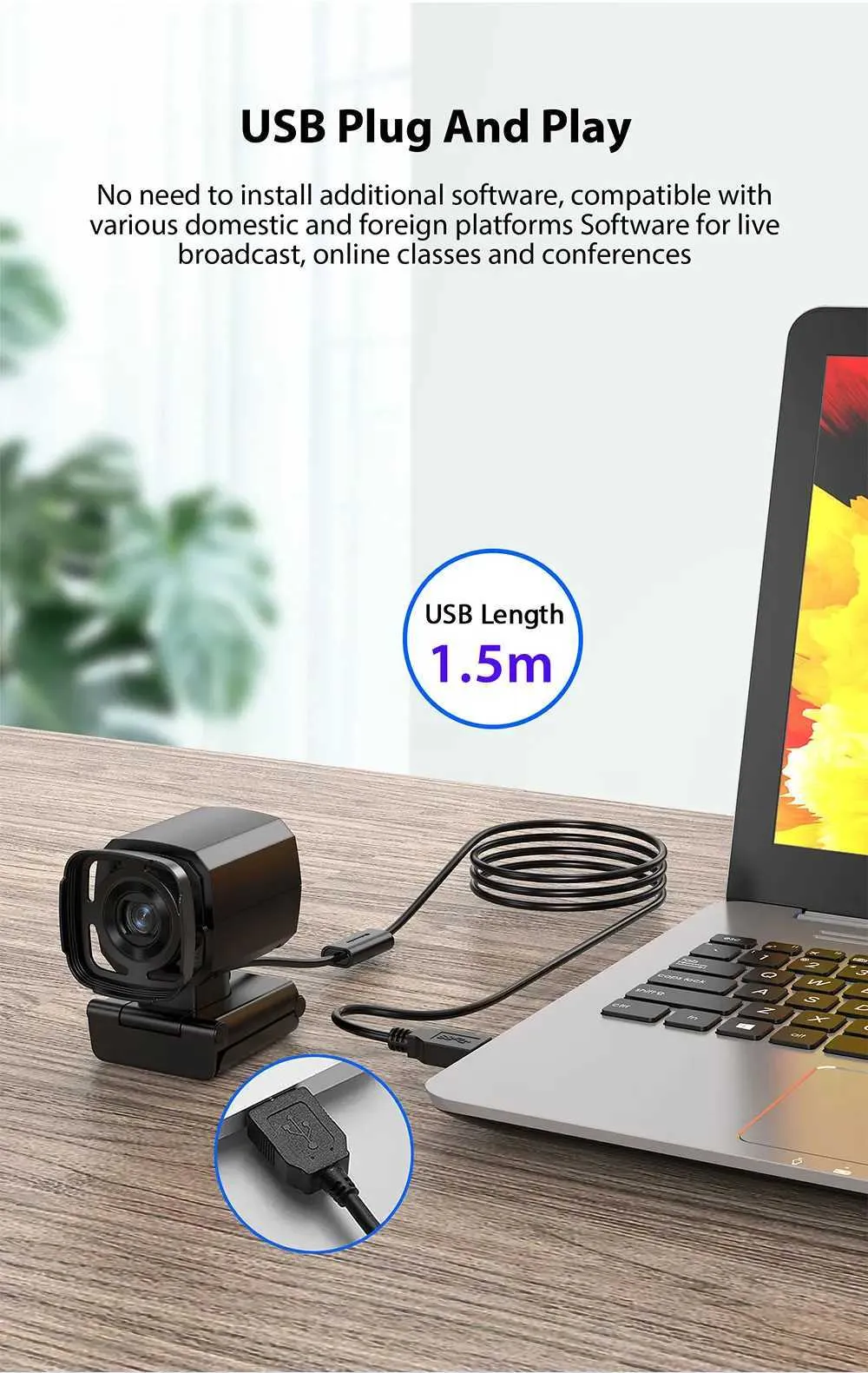 Webcams 1080P Network Camera USB Computer Network Camera With Remote ...