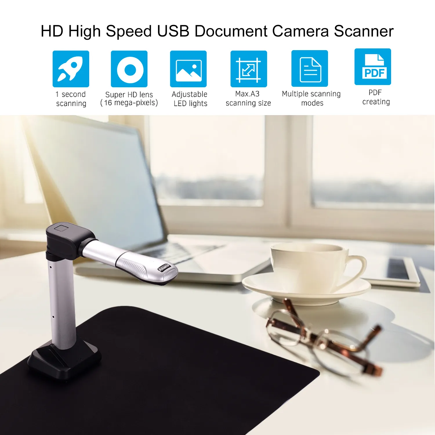 Aibecy USB Document Camera Scanner, A3 Capture Size, HD 16 Megapixel ...