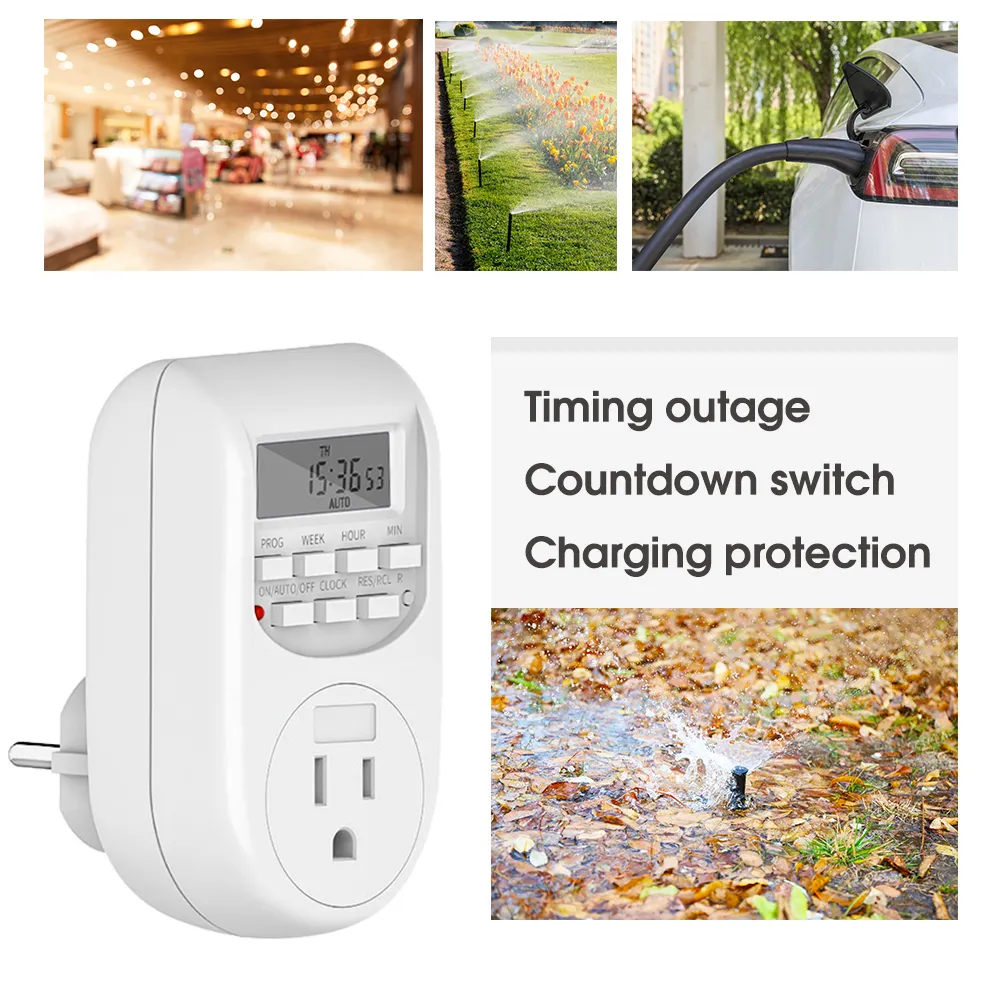 7-Day Digital Programmable timer 30min Socket for Home Garden Pump with ...