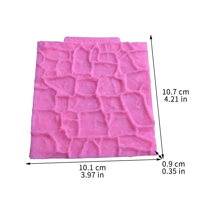 Silicone Baking Mold Flexible Stone Wall Texture Mold For Cake Decorating, Chocolate, Plaster ...