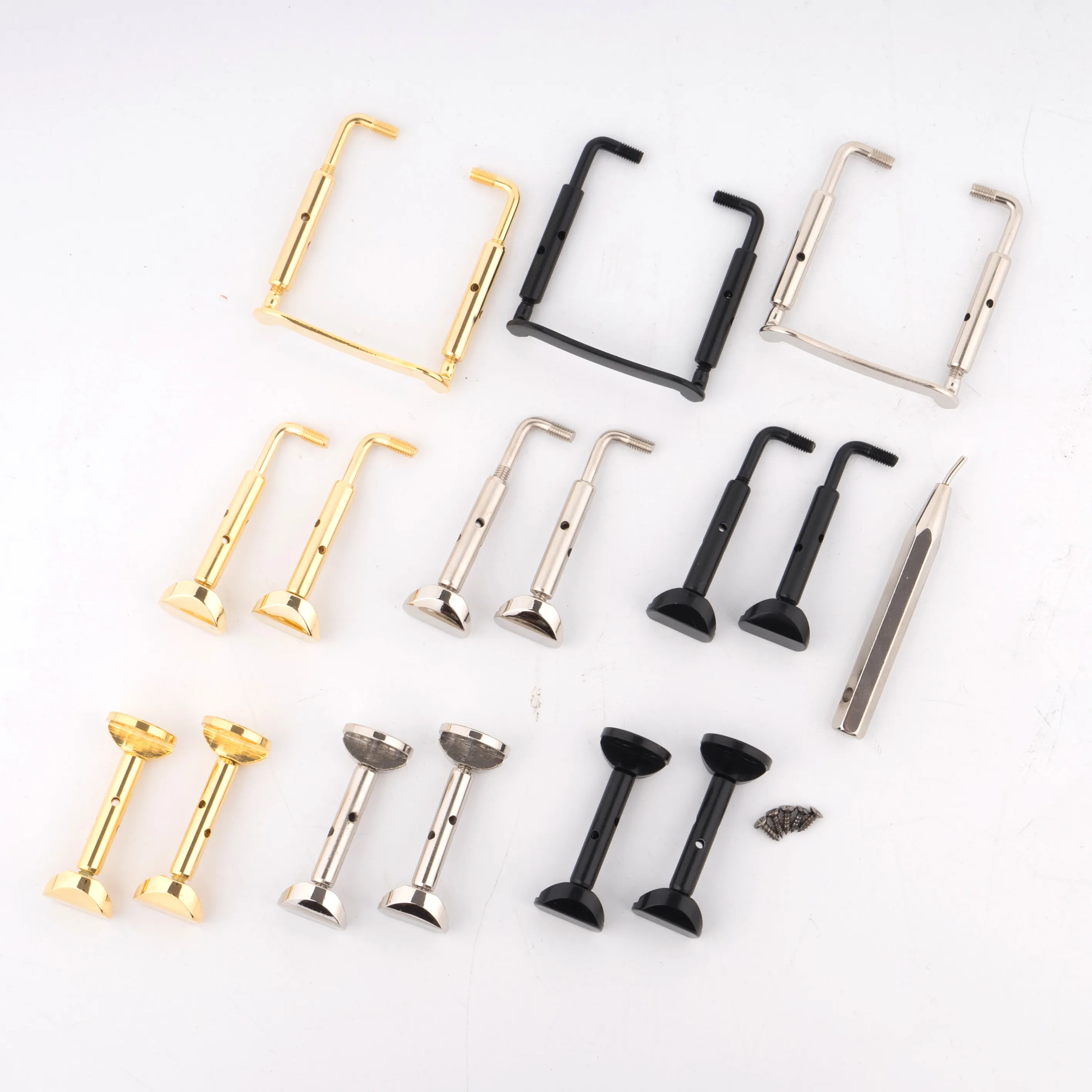 High Quality Alloy Violin Viola Chin Rest Clamps Screws 4/4 3/4 1/2 1/4 ...