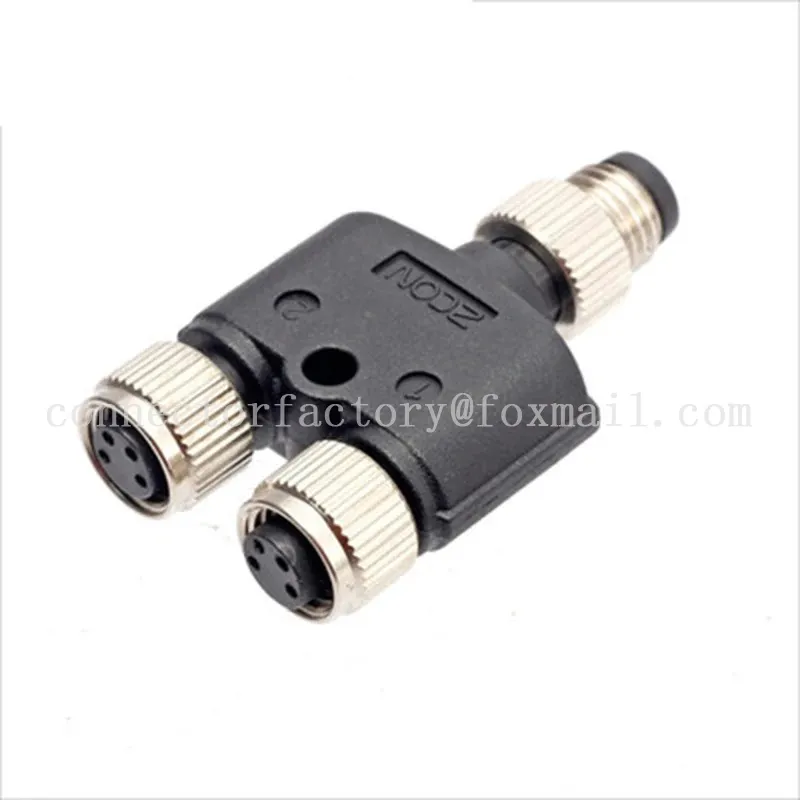 Waterproof M8 3 4 5 Pin 1 Male to 2 Female Plug Circular Sensor ...