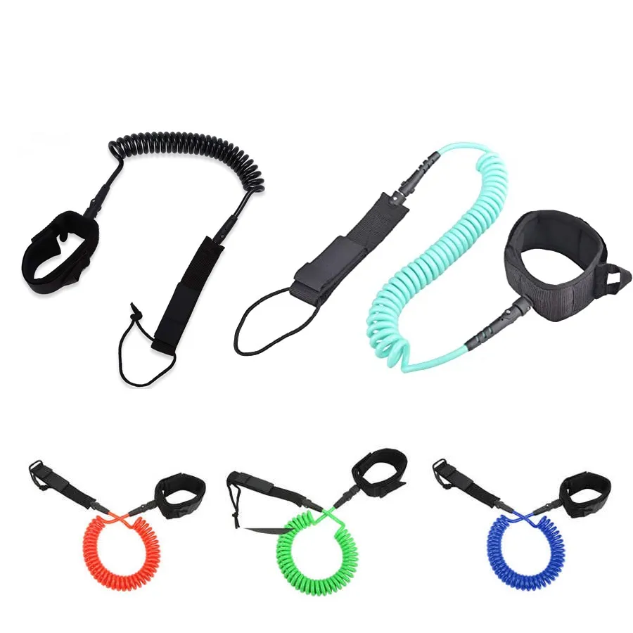 7-12ft Surf Leash 7mm TPU Ankle Surfing Leash Coiled Surfboard Safety ...