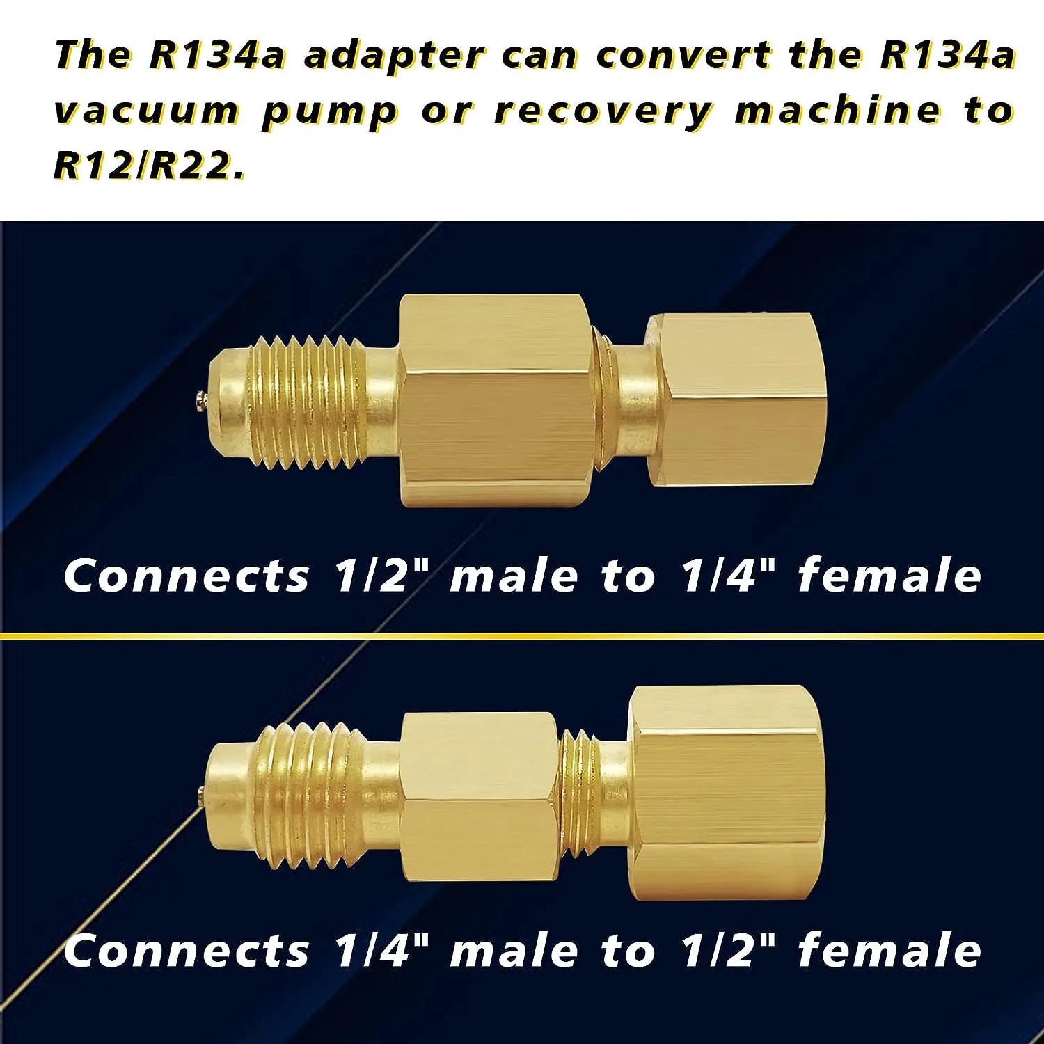 Set of 4 Brass Refrigerant Tank sma adapter - R134A to R12 Fitting with ...