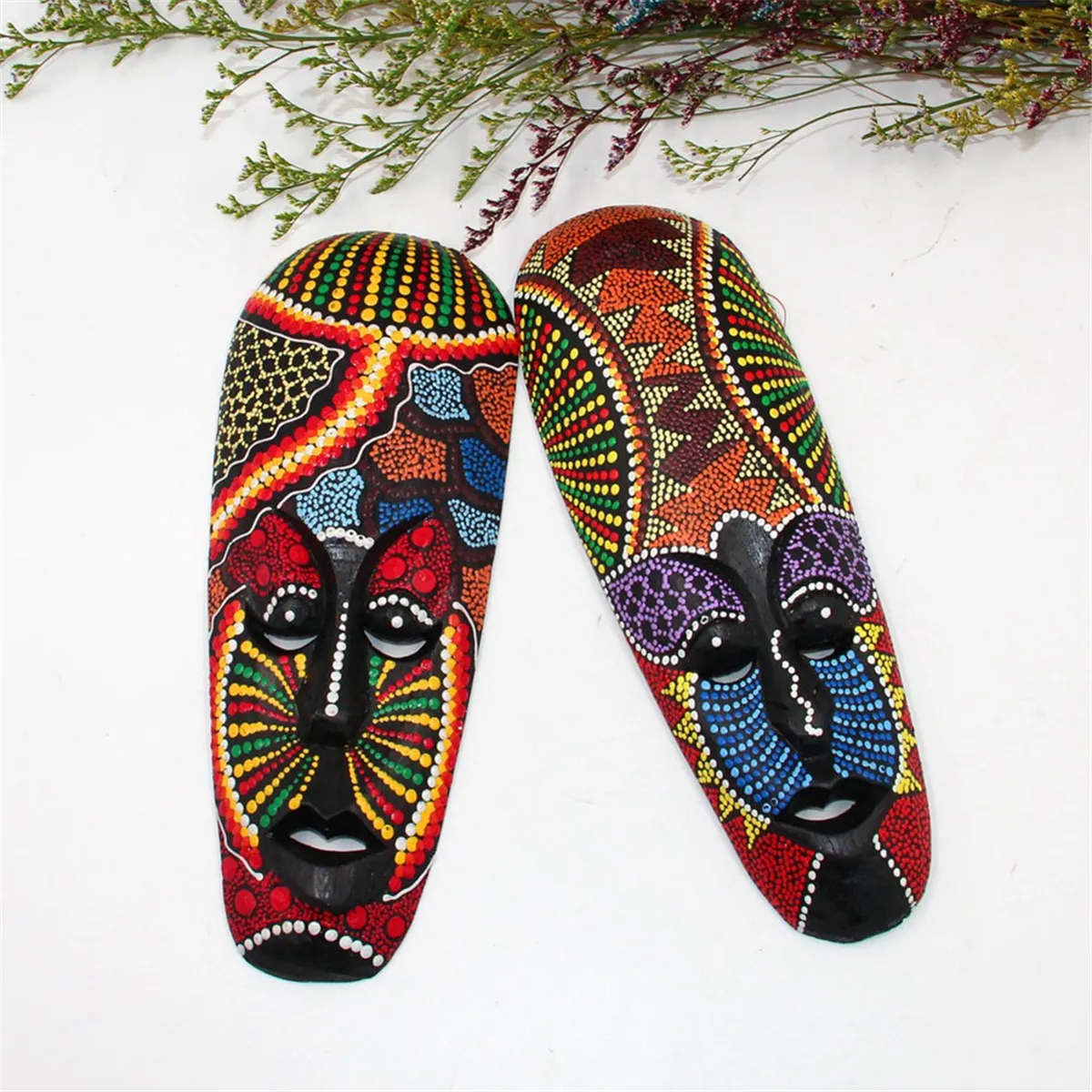 Colorful Decorative Mask Wall Hanging Decor - 30cm, for Bathroom ...