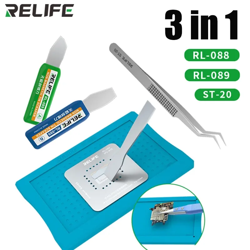RELIFE ST-20 Tin Placement pubic hair tweezers - Non-Magnetic Scraper ...