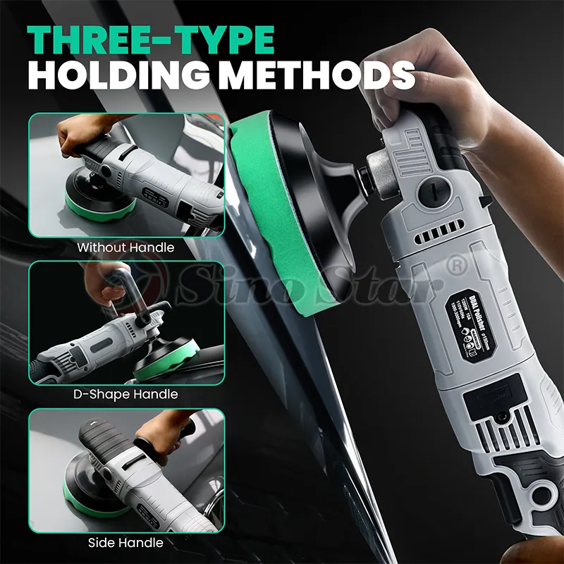 6-Speed 1200W Car Buffer Polisher with 6 Plate, D-Handle & Side Handle ...
