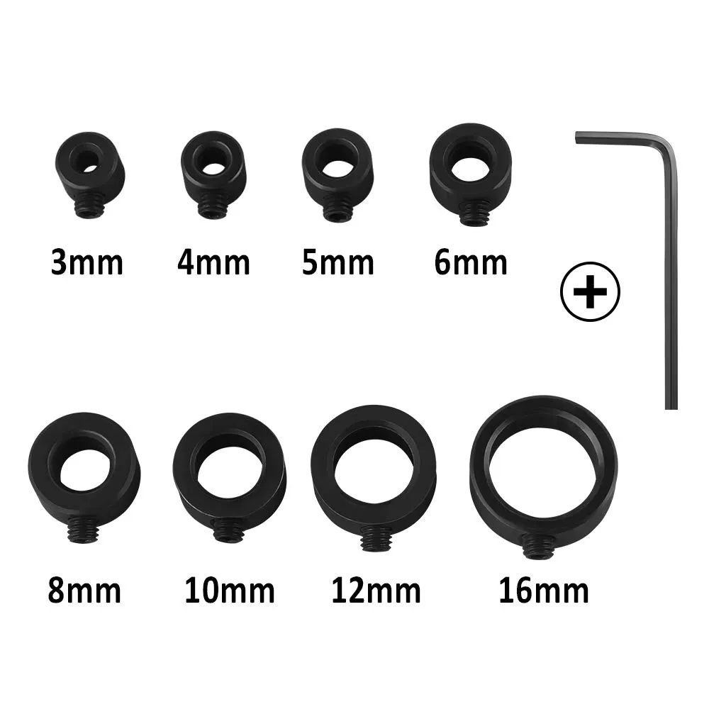 Drill Depth Stop Bit Collar Set Adjustable Positioner Limit Ring with ...