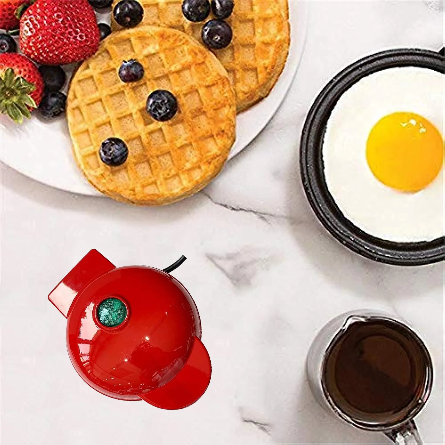 Mini Panini & Waffle Maker - Easy Clean, Non-Stick Coated Plates ...