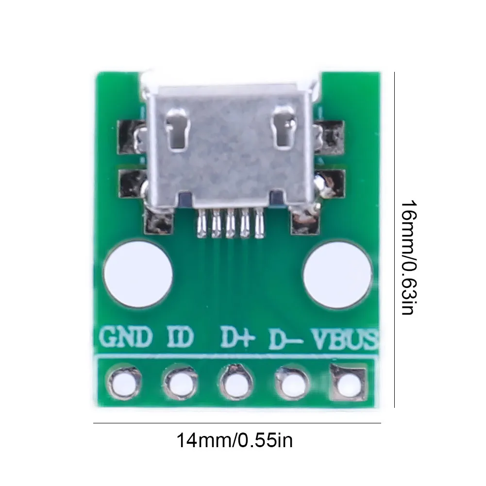 Mini USB To DIP Adapter: 5 Pin Female Connector B Type PCB Converter ...