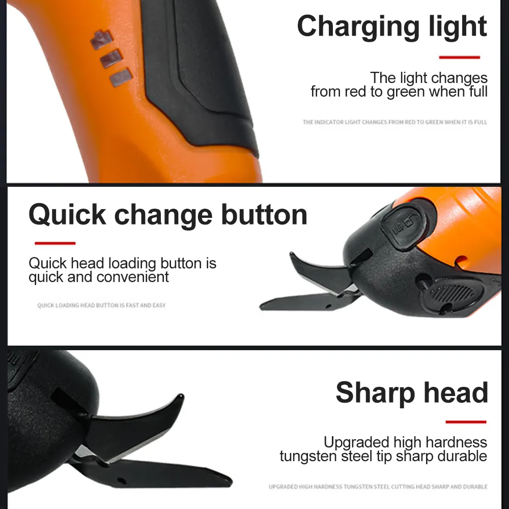 Powerful Electric Scissors - Portable 3.6V Lithium-Ion Cordless Fabric ...