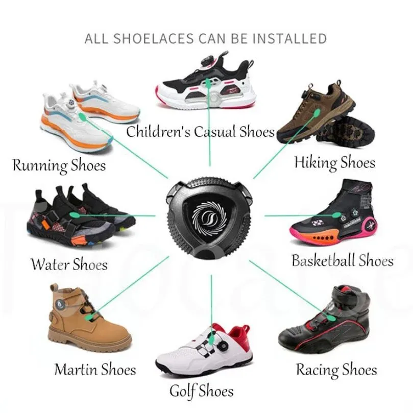 Automatic Buckle Shoelaces: Rotating Tight Loose Button Repair, No Tie ...
