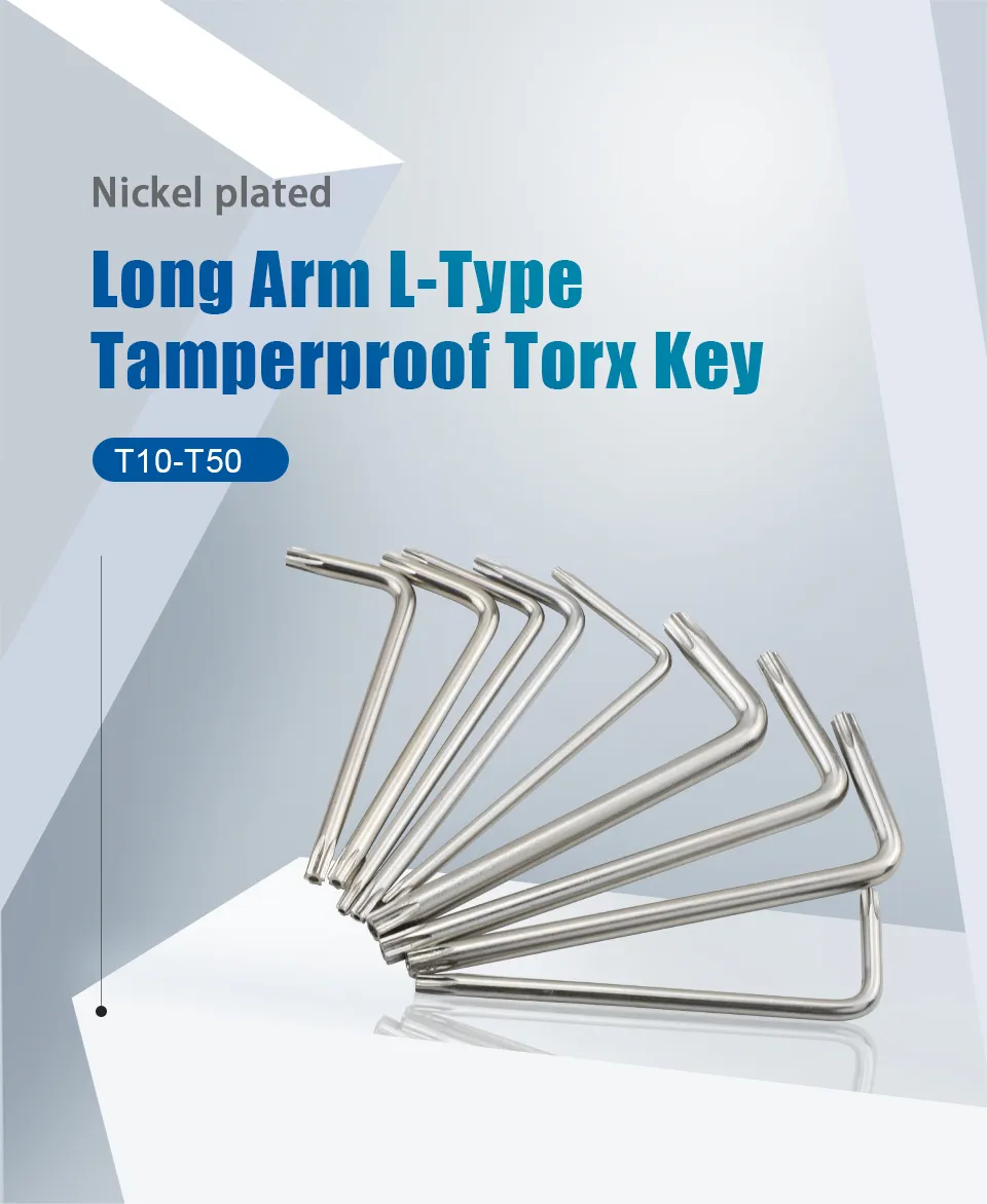 Tiger Plated L Type Star Torx Key Wrench T6 T30 Tamper Proof Security ...