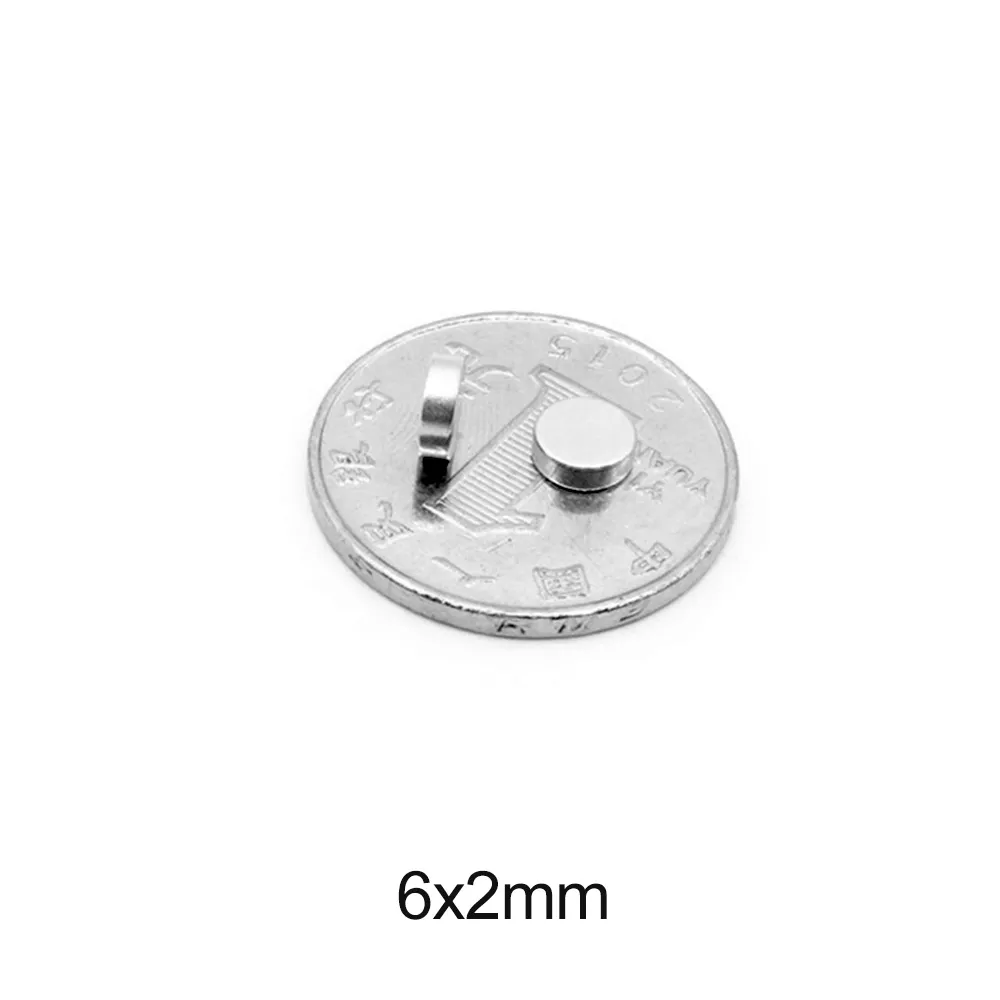 50/100/200/300/500/6x2 Mini Small Round Magnets Strong 6mm x 2mm N35 ...