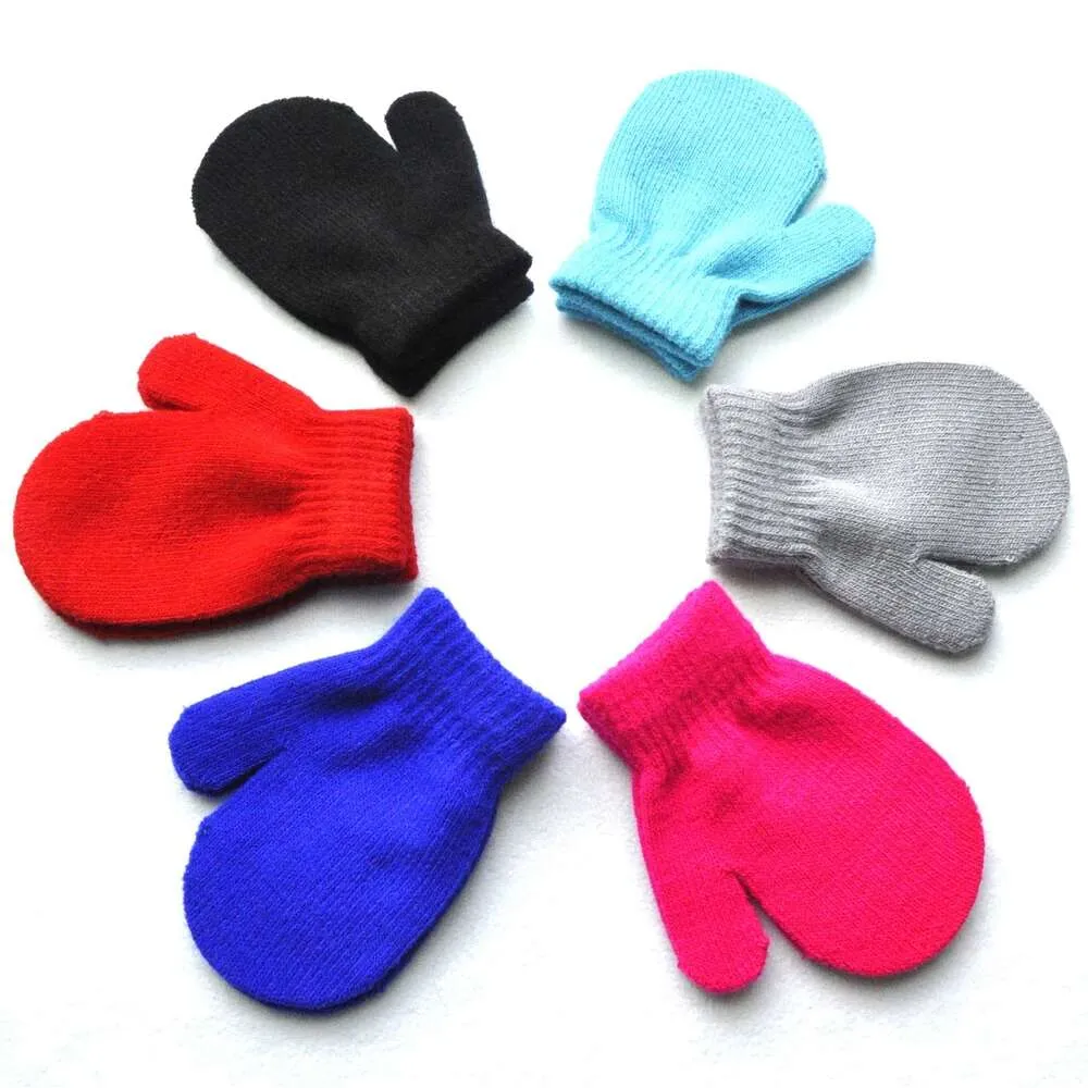 DHgate.com:Warm Knitted Kids Full-Finger Winter Mittens in Multiple ...