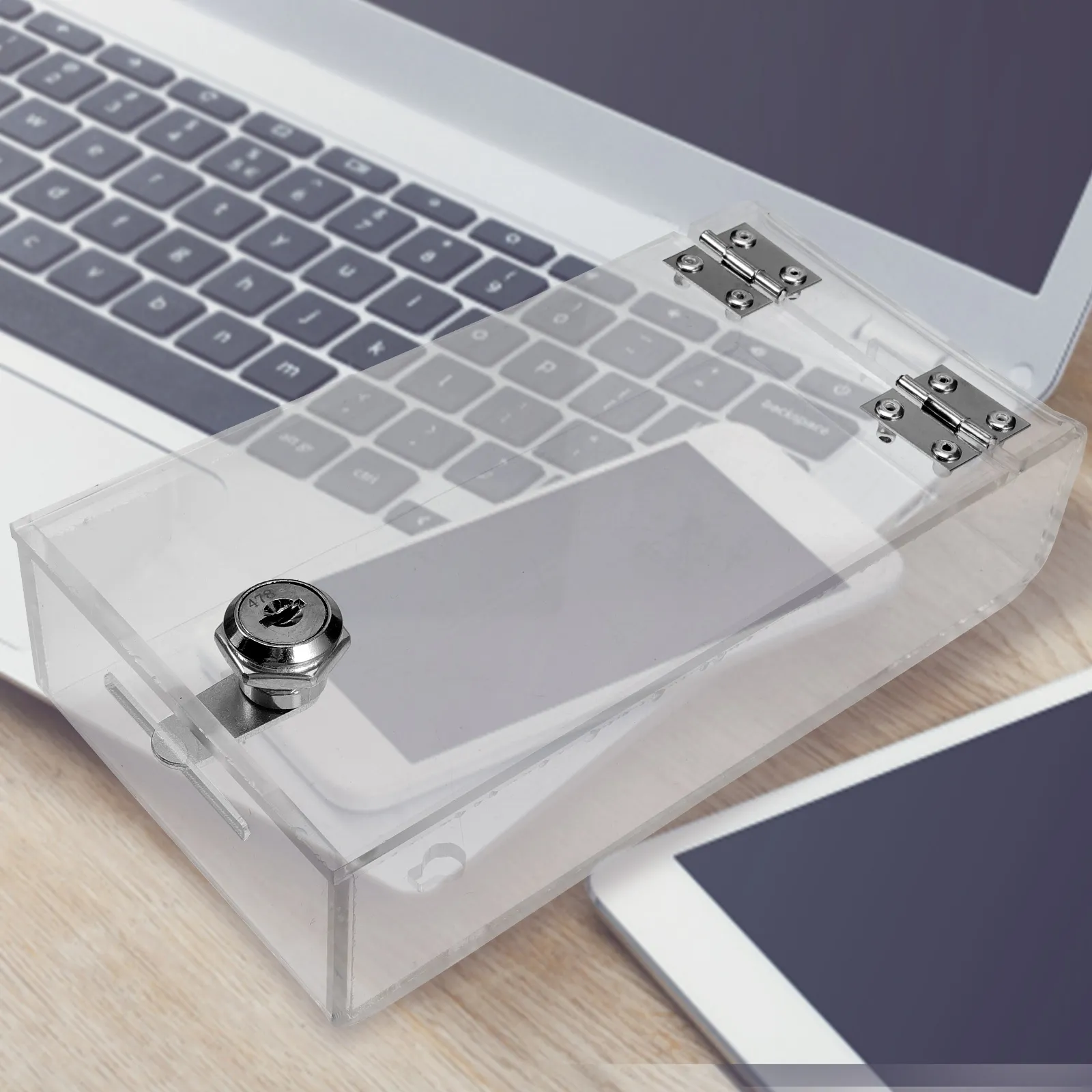 Desktop Cell Phone Storage Box: Transparent Phone Locker for Employees ...