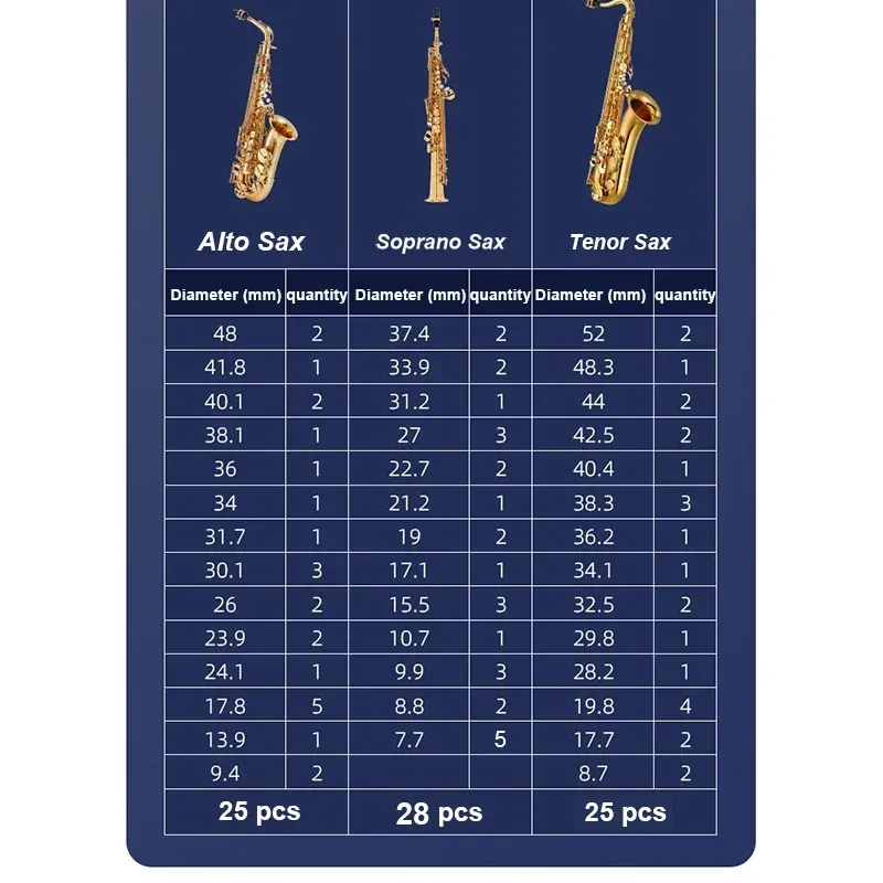 of Universal Saxophone Pads: Genuine Goat Leather Pads for Alto, Tenor ...
