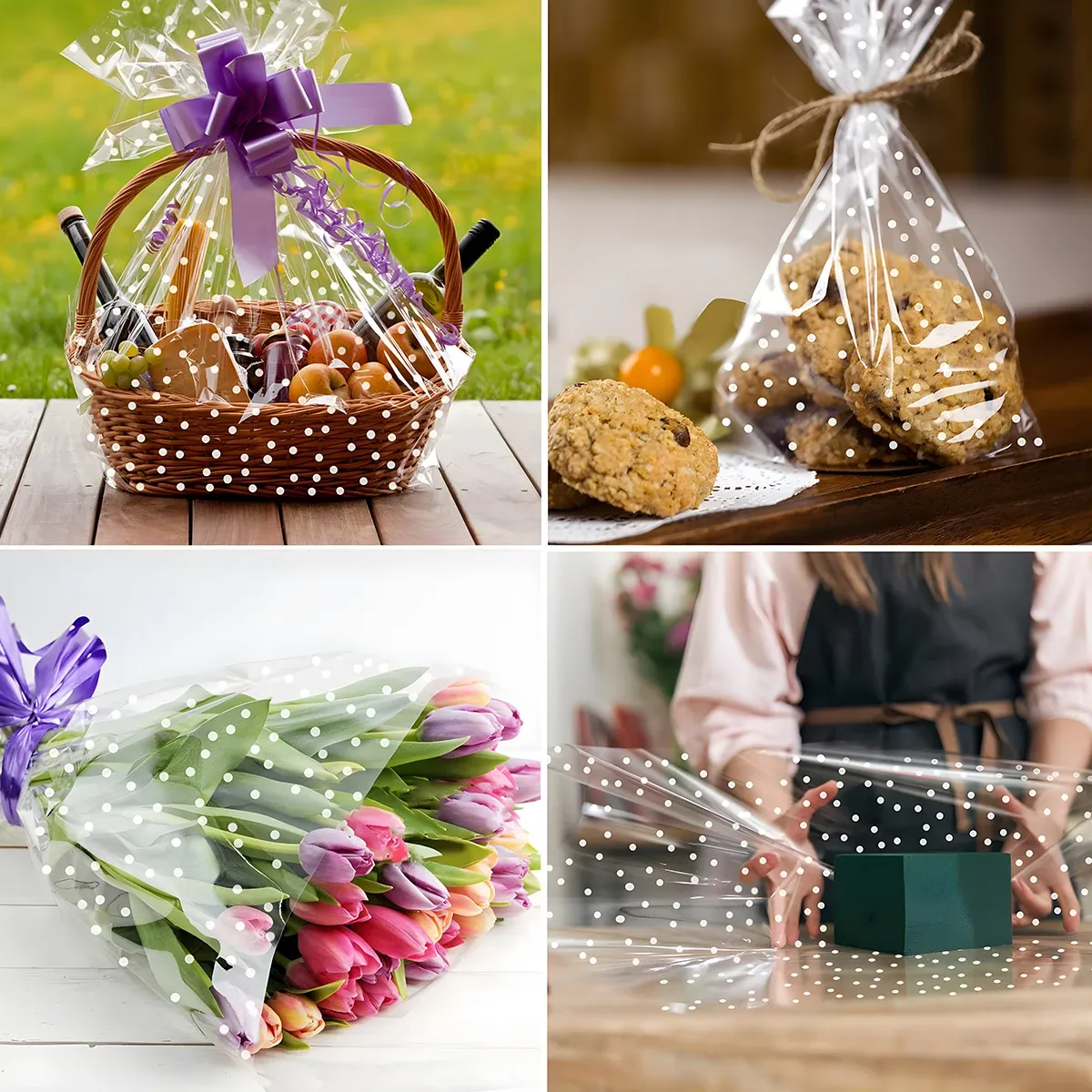 Crystal Clear Cellophane Wrap Paper Sheets for Gifts, Weddings ...