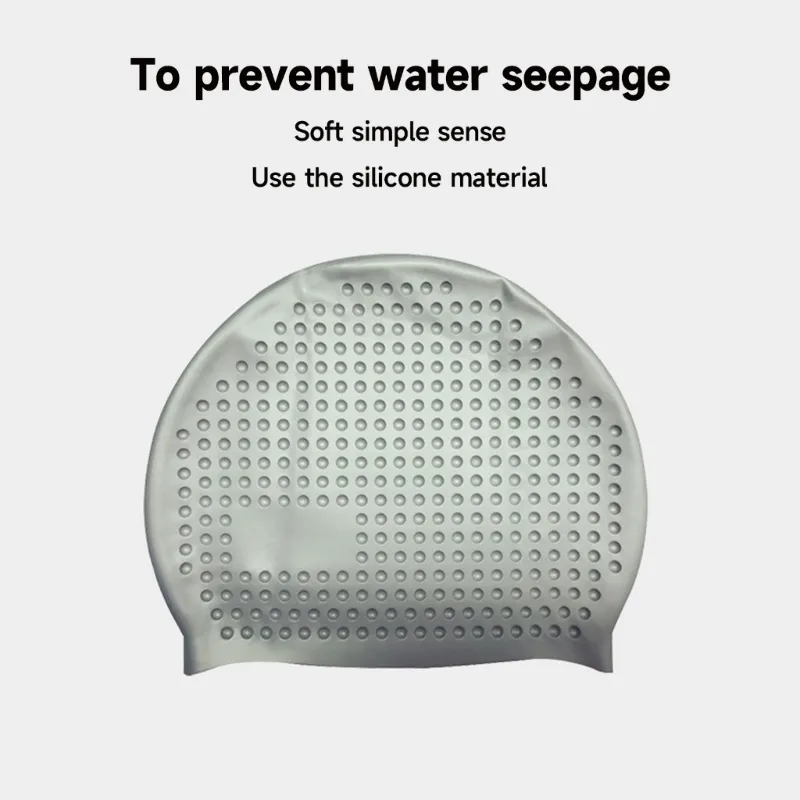 Silicone Swimming Cap for Unisex, Waterproof Long Hair Pool Bathing Cap ...