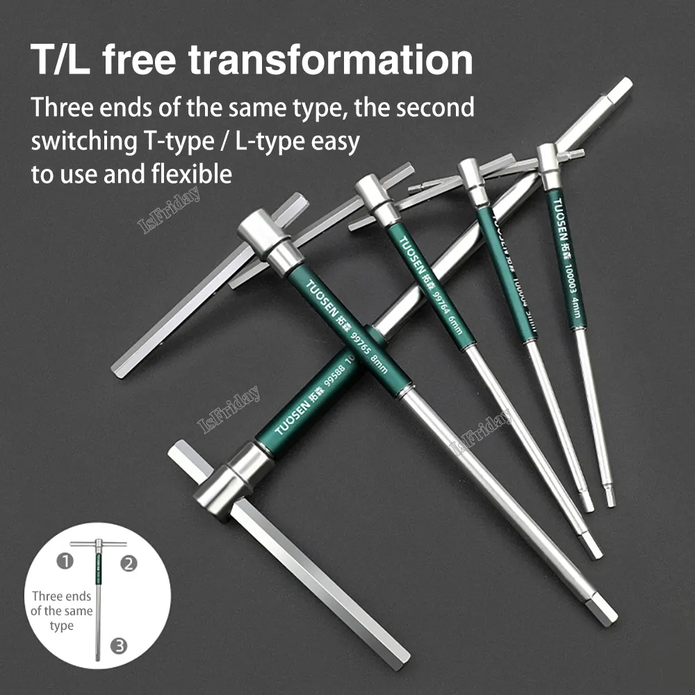 Torx Screwdriver T Type Allen Hex Wrench Set 2.5 10mm Chrome Spanner T ...