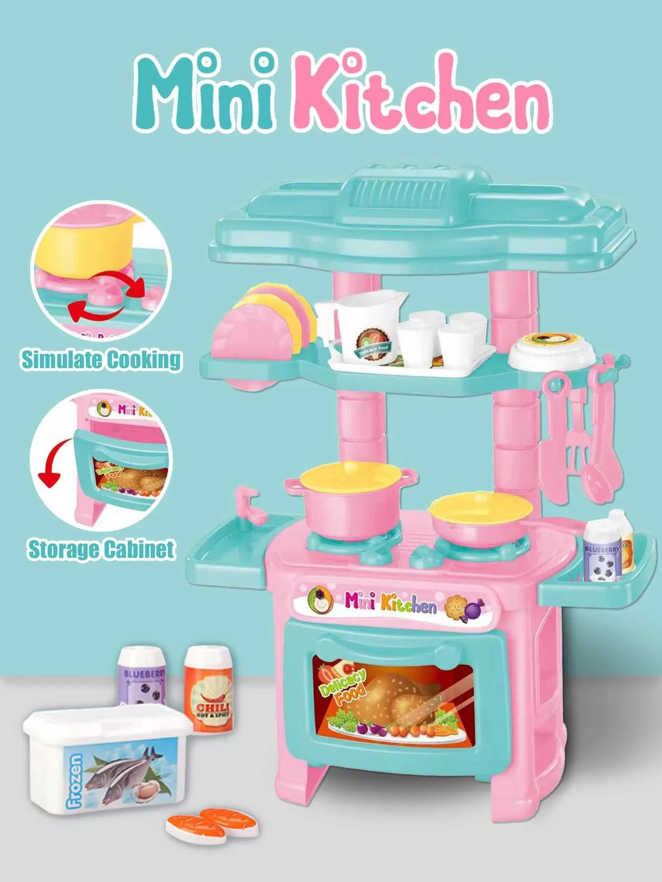 DHgate.com:"WX5.21965847 Kids Mini Kitchen Playset, Educational Cooking ...