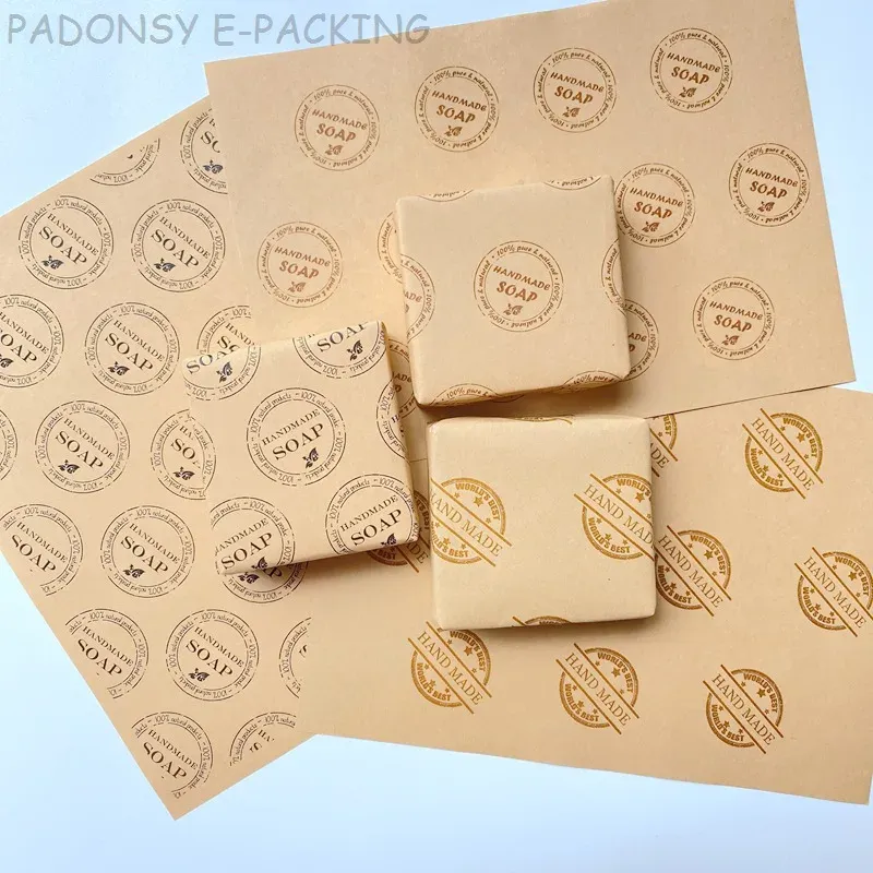 DHgate.com:100pcs Eco-Friendly Kraft Soap Wrapping Paper for Handmade ...