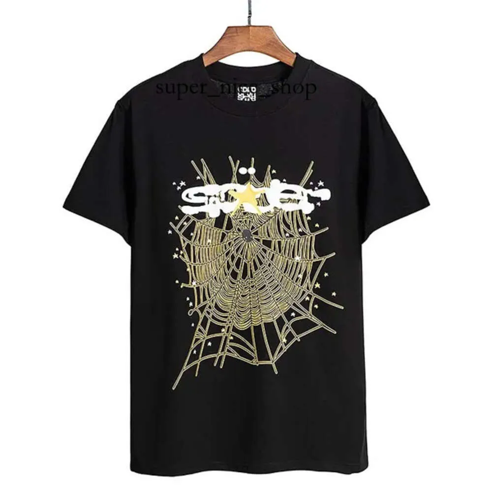 Men's Red Spider Web Embroidered T-shirt Cotton Crew Neck Sizes S to XL ...