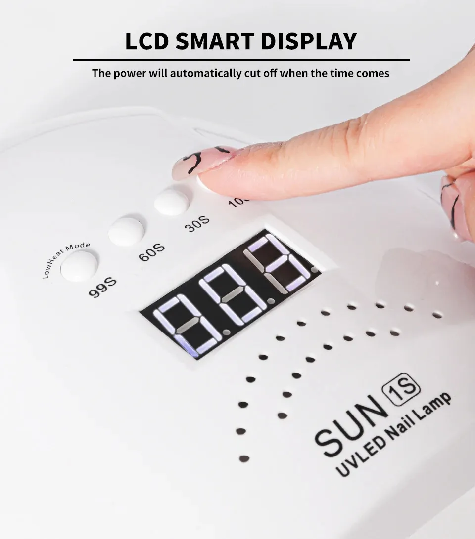 30 LEDs UV LED Nail Lamp for Acrylic Nail Gel Drying, Powerful ...