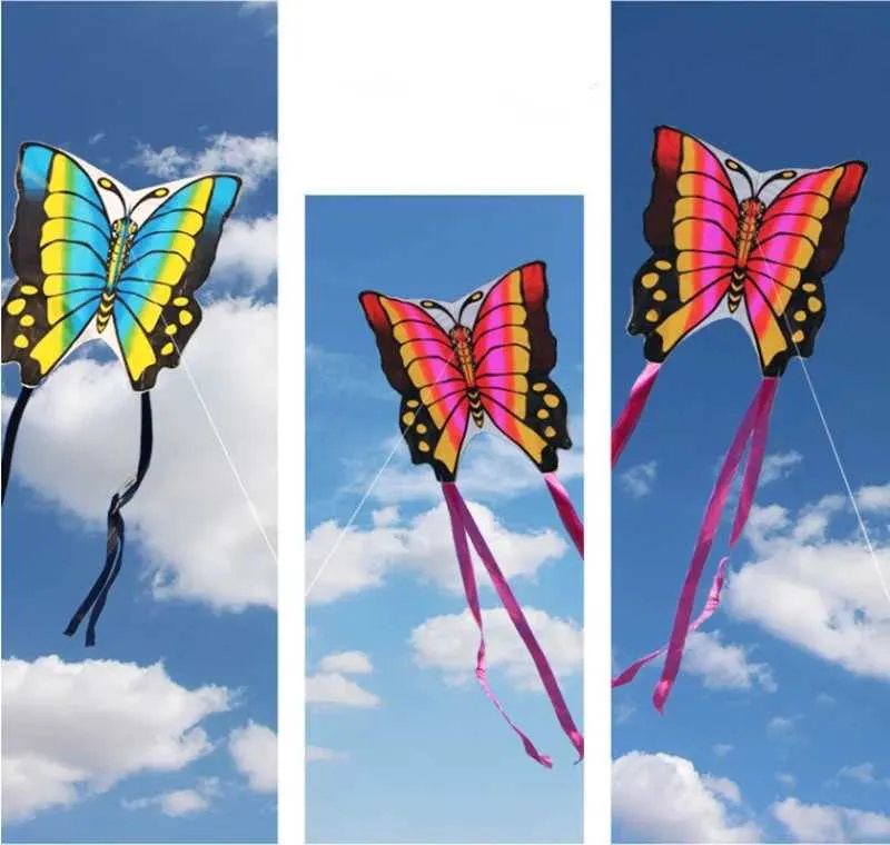 Butterfly kites nylon flying toys with 50 ft line for children and ...