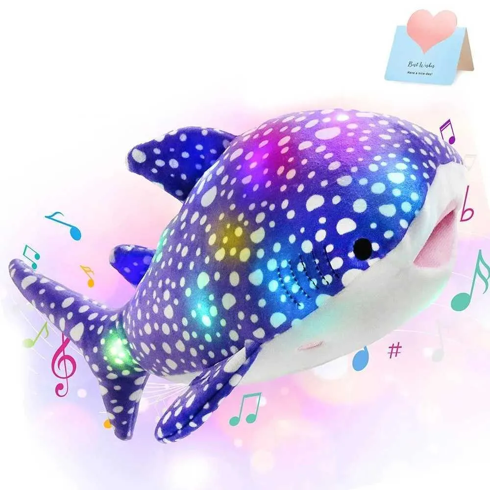 38cm LED Whale Whale Soft Toy With Music, Glowing Starry Sky Whale ...