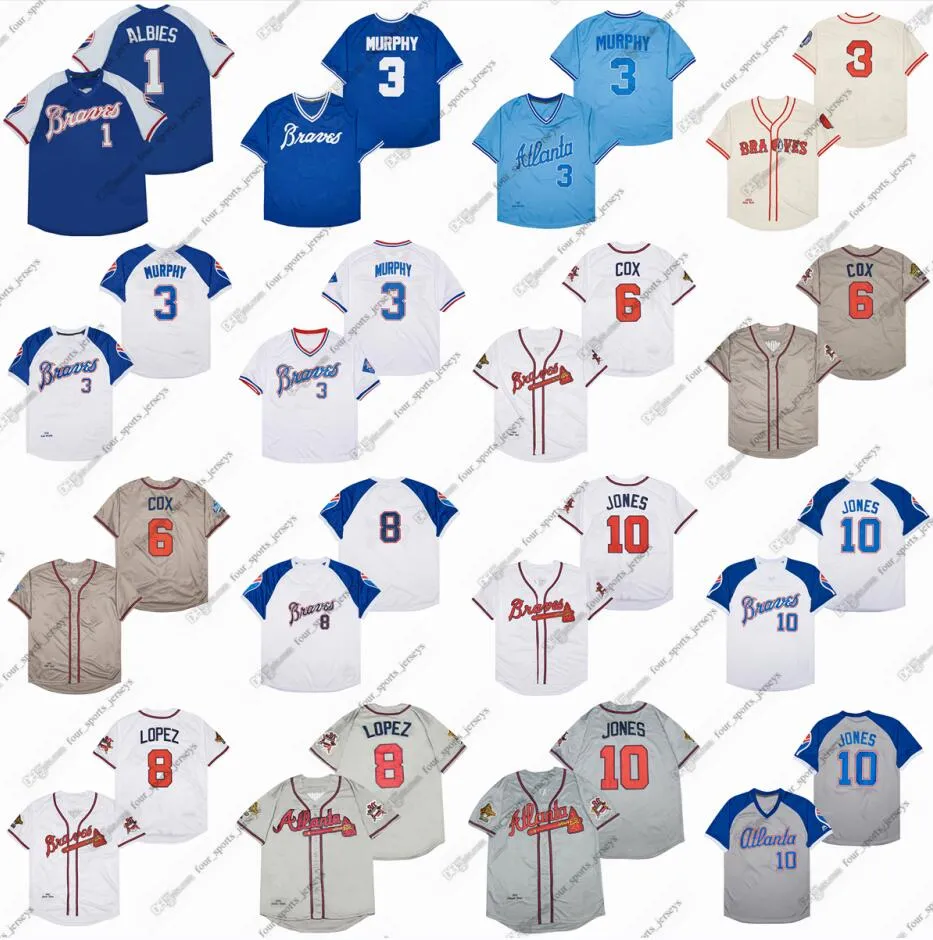 Official Vintage Baseball Uniforms Featuring Dale Murphy, Bobby Cox, Javy Lopez, Chipper Jones ...