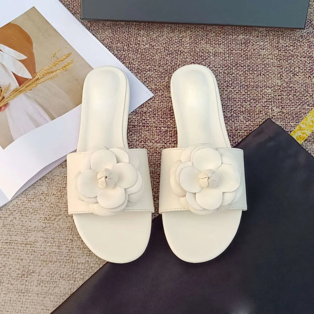 Camellia Flower Designer Slippers Bowknot Fashion Italy Luxury Slides ...