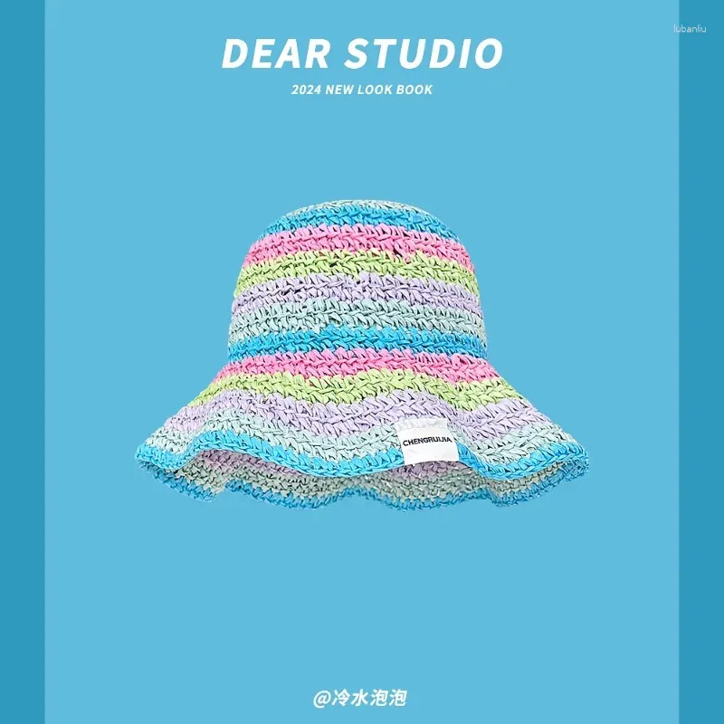 2024 Dopamine Short Straw Sun Hat With Wide Brim For Women Perfect For ...