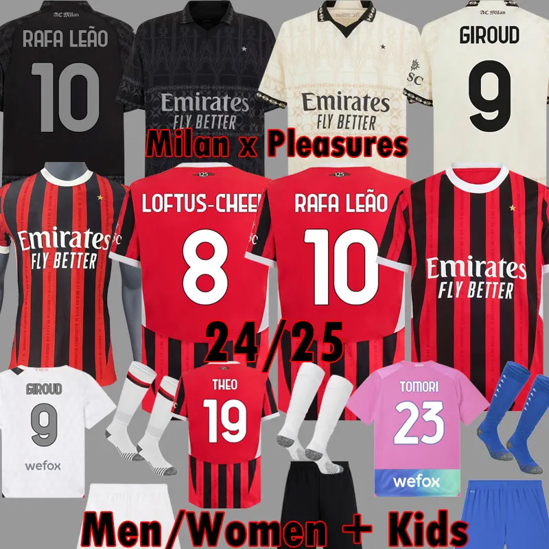 2023 2024 AC Soccer Kits 22 23 With Player Version Of RaFA LEAO TOMORI ...