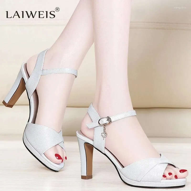 Luxury Fish Mouth Low Block Heel Sandals For Women 9CM High Heels ...