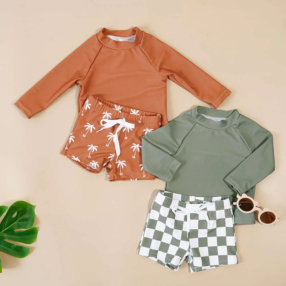 Elinfant Baby Boys Swimsuit, UPF50+ Split T-shirt and Shorts, Breathable Beach Swimwear from ...