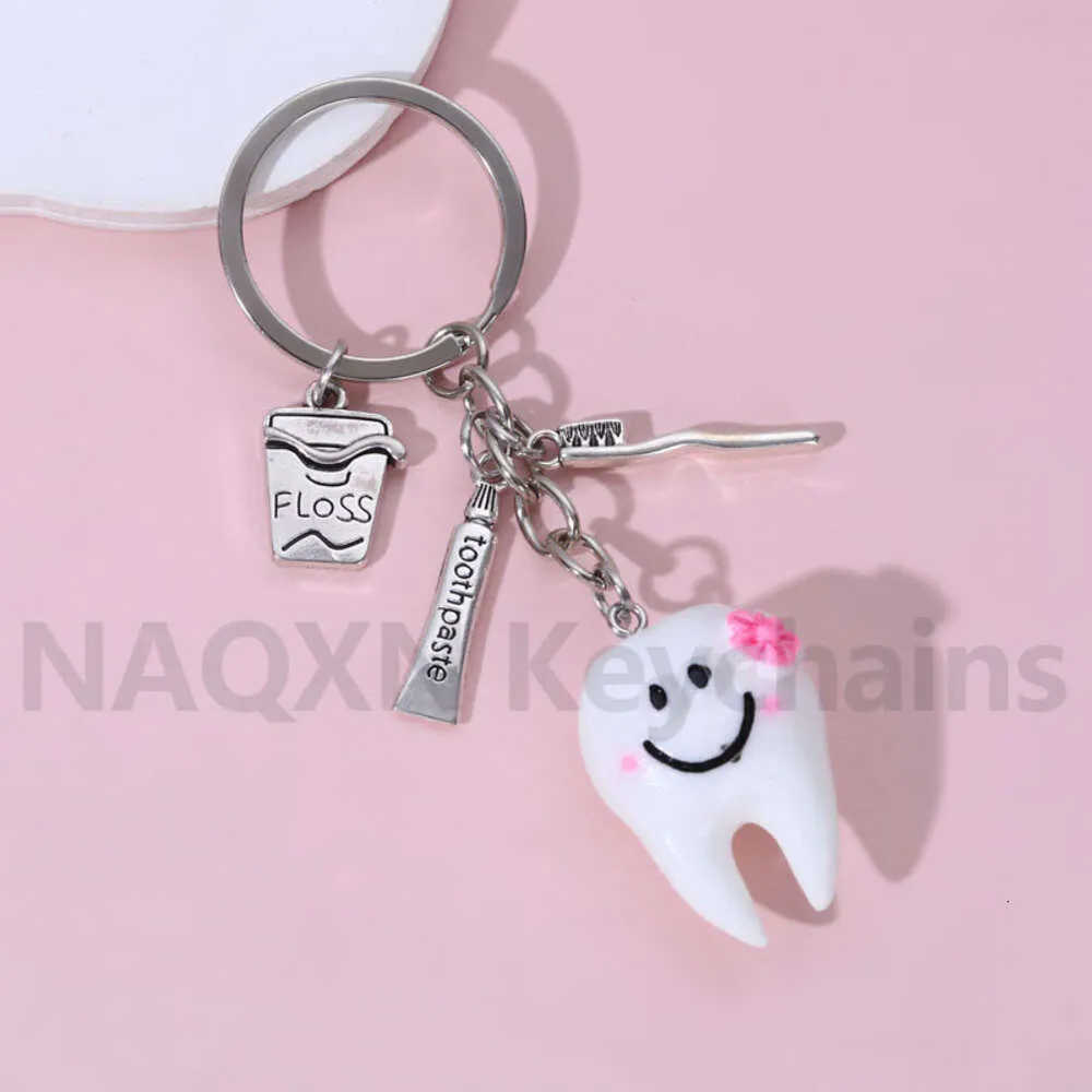 Handmade Love Toothbrush And Toothpaste Keychain Set Cute Acrylic Floss ...