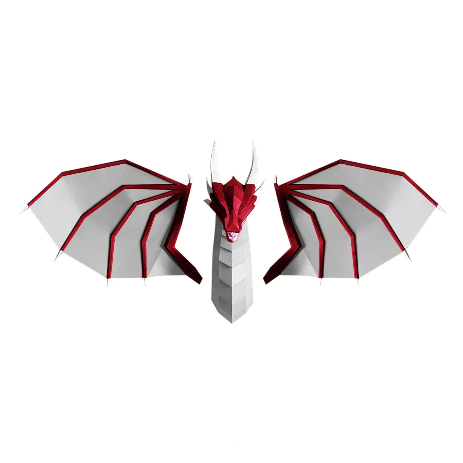 3D Paper Model Diy Dragon Origami Wall Art Animal Toys Partydecor Home ...