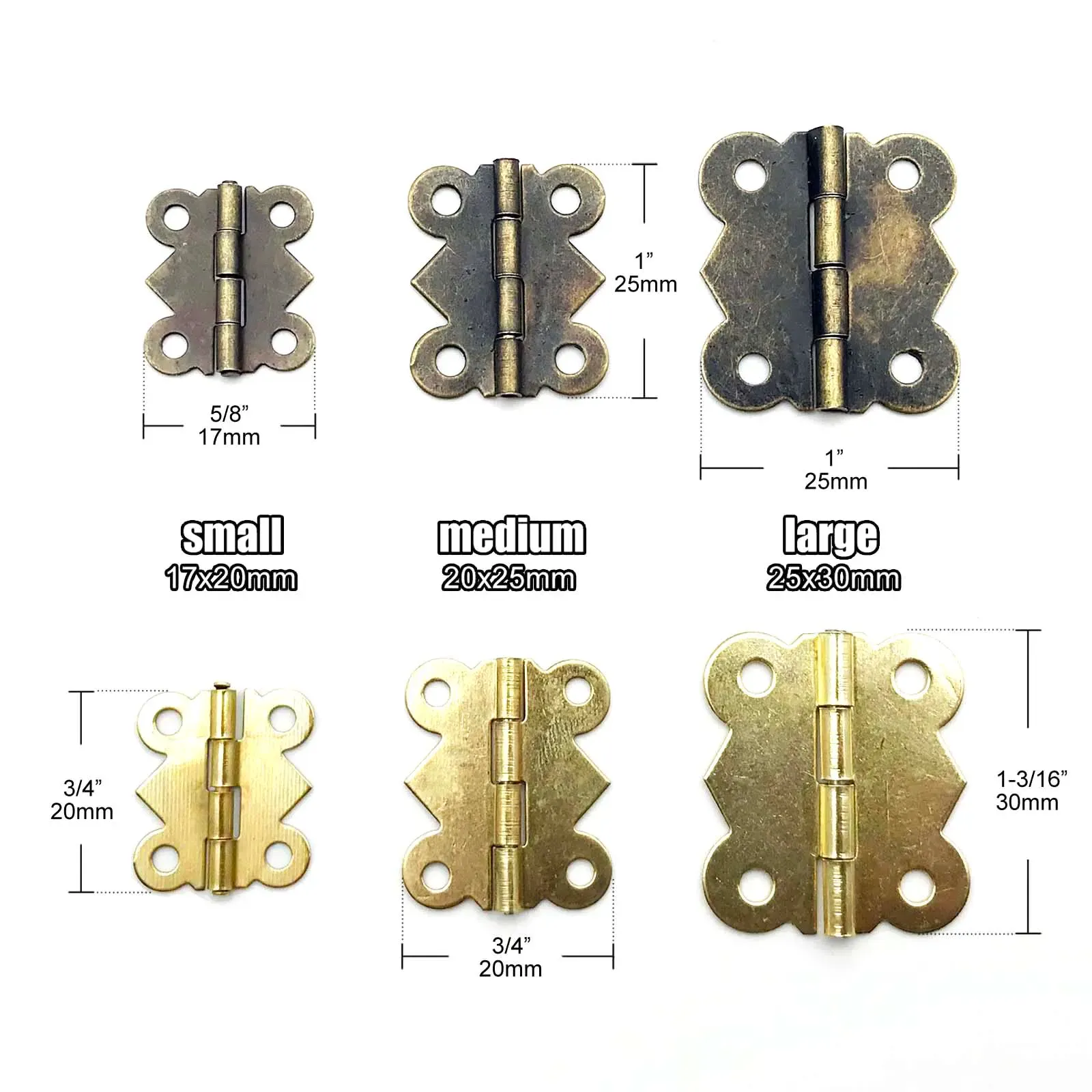 butterfly hinges sizes